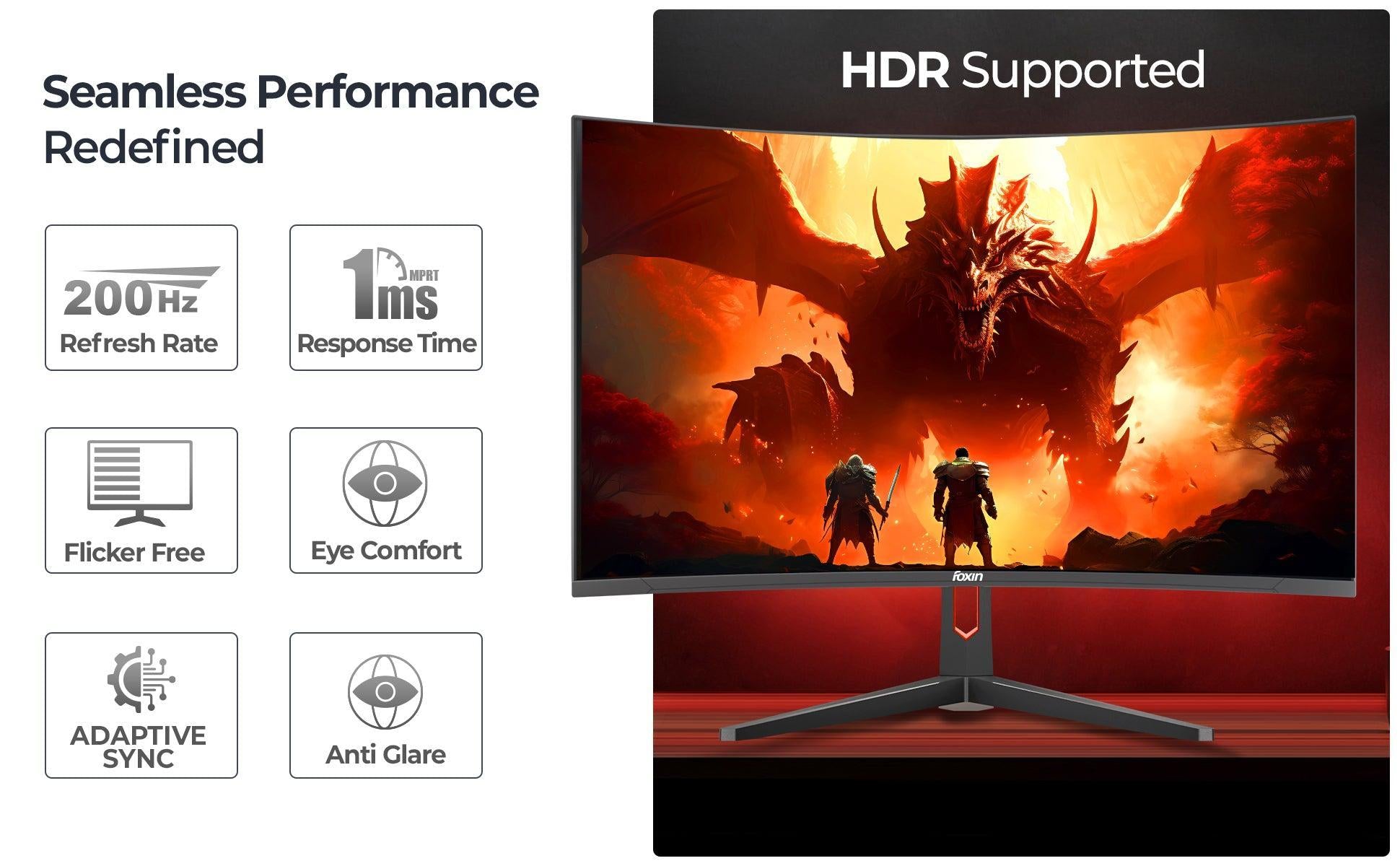 Buy Foxin Phantom Pro 27 Inch Curved Gaming Monitor | 1500R – Foxin ...