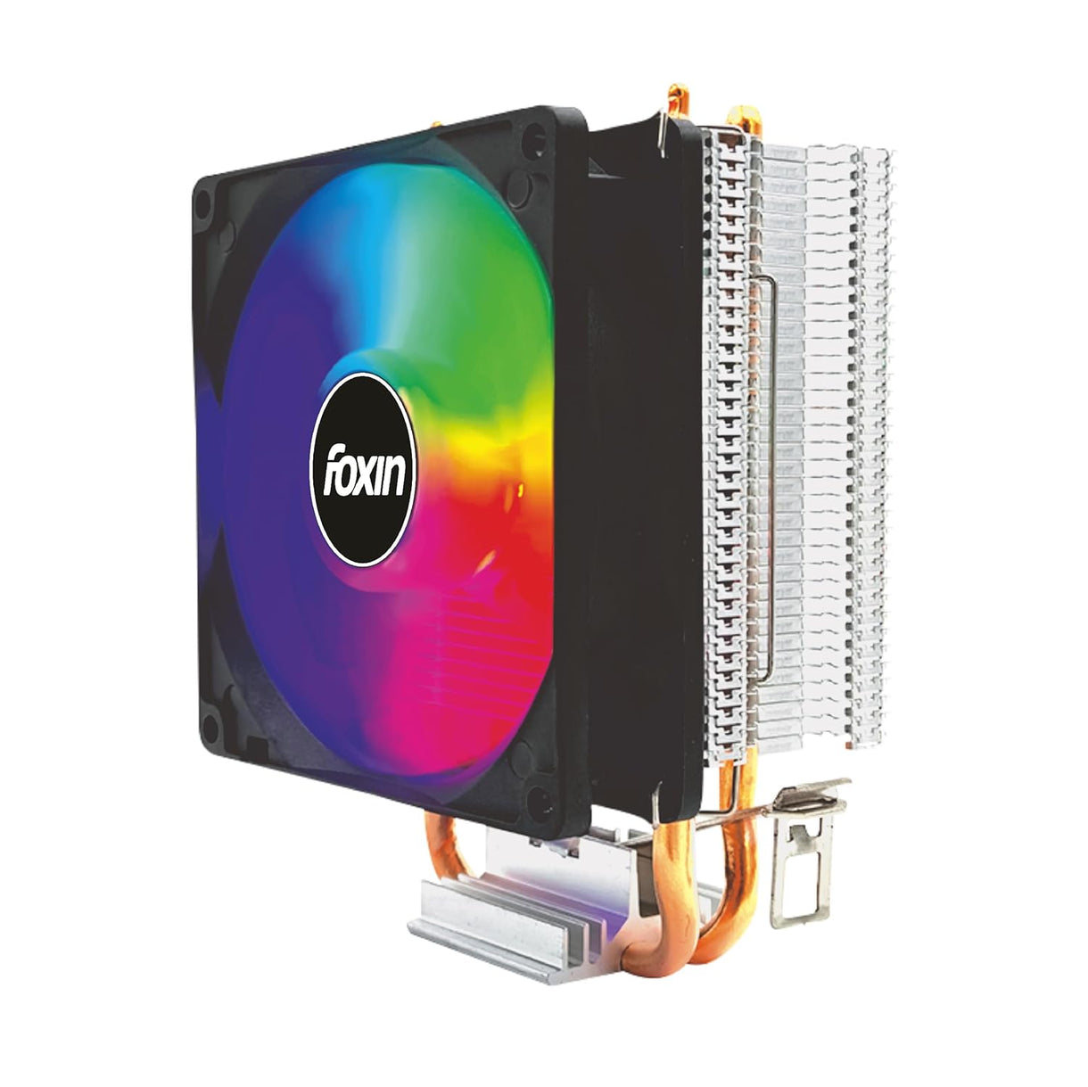 Foxin CPU Cooler/CPU Fan with Rainbow LED | 120mm RGB Fan | 1800 RPM ...