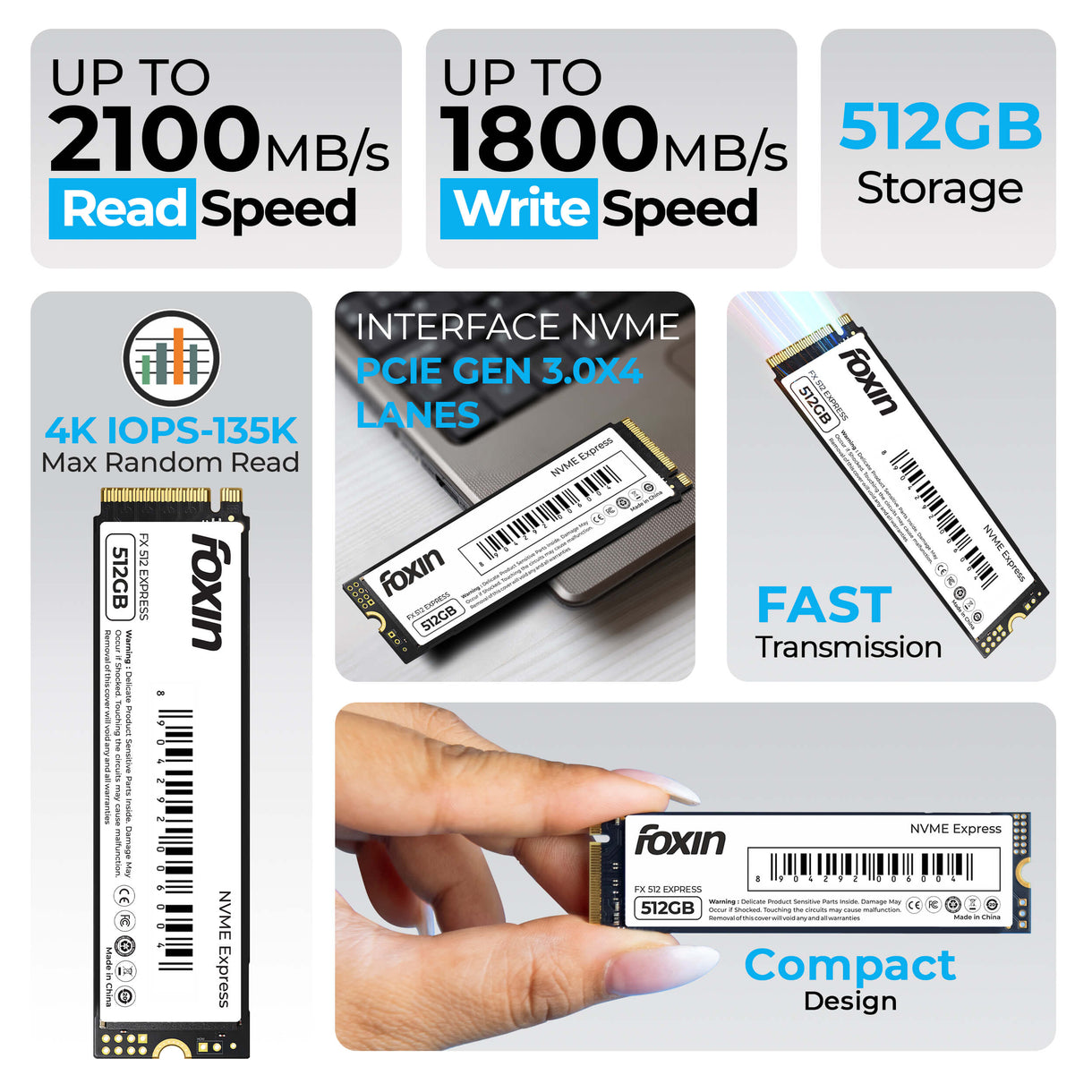 FOXIN SSD 512 GB NVME | 5 Yrs Warranty – Foxin Brand Store
